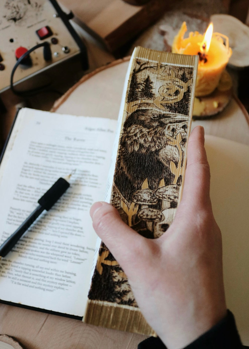 Pyrography on The Complete Tales and Poems of Edgar Allan Poe – Hippie ...